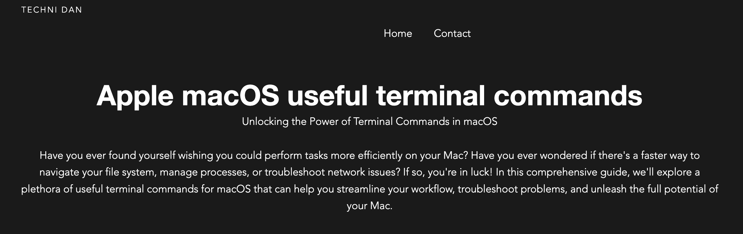Apple macOS useful terminal commands